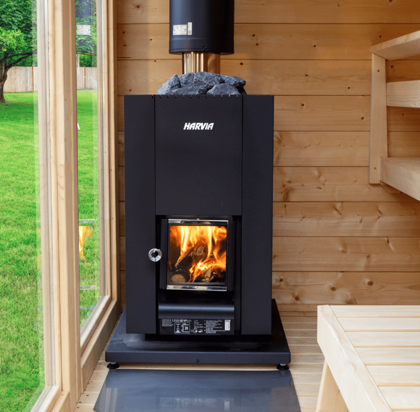 Harvia Linear 16 Wood Burning Sauna Stove 17.9kW | WK160C — Topture