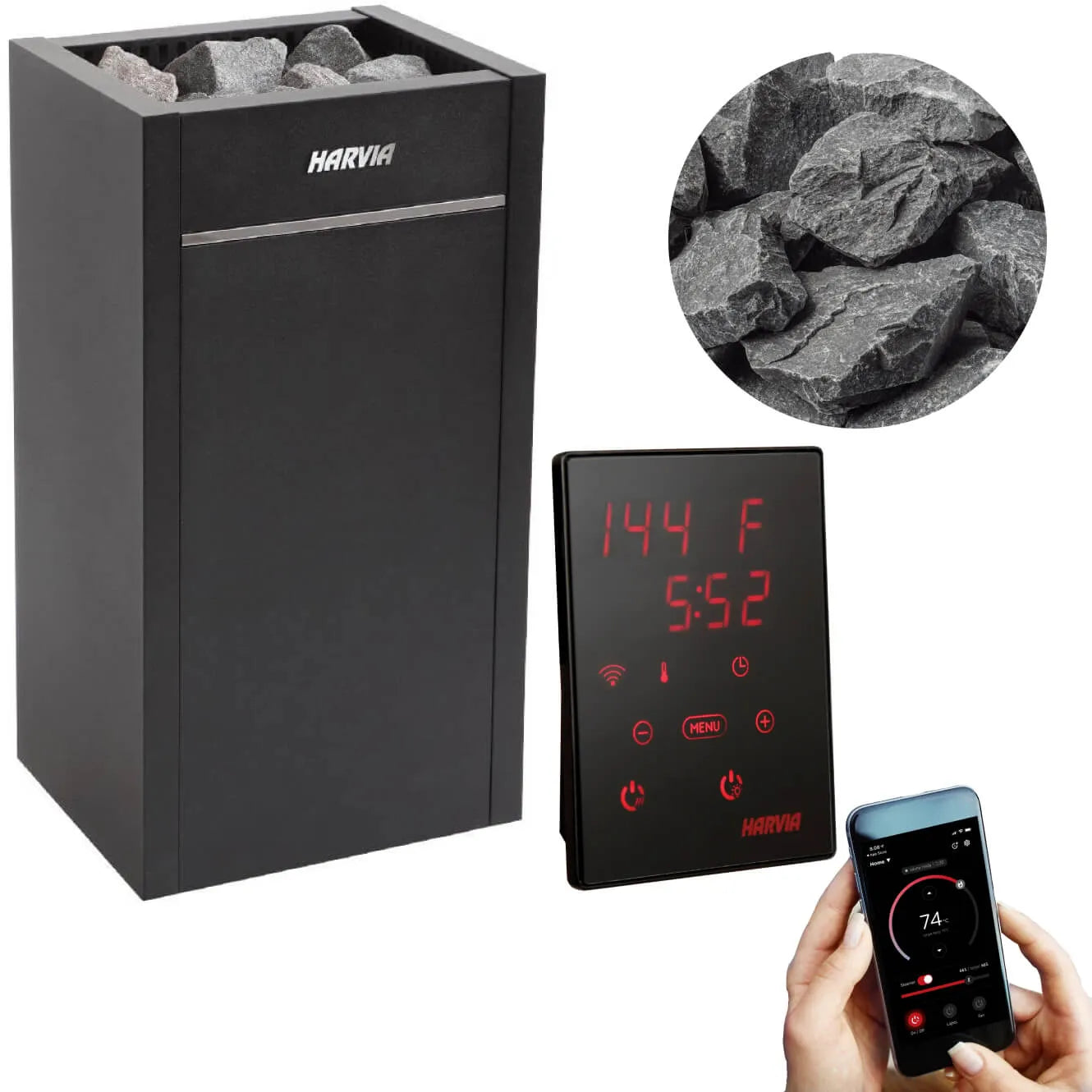 Harvia Virta 10.5 kW Electric Sauna Heater Package — Topture