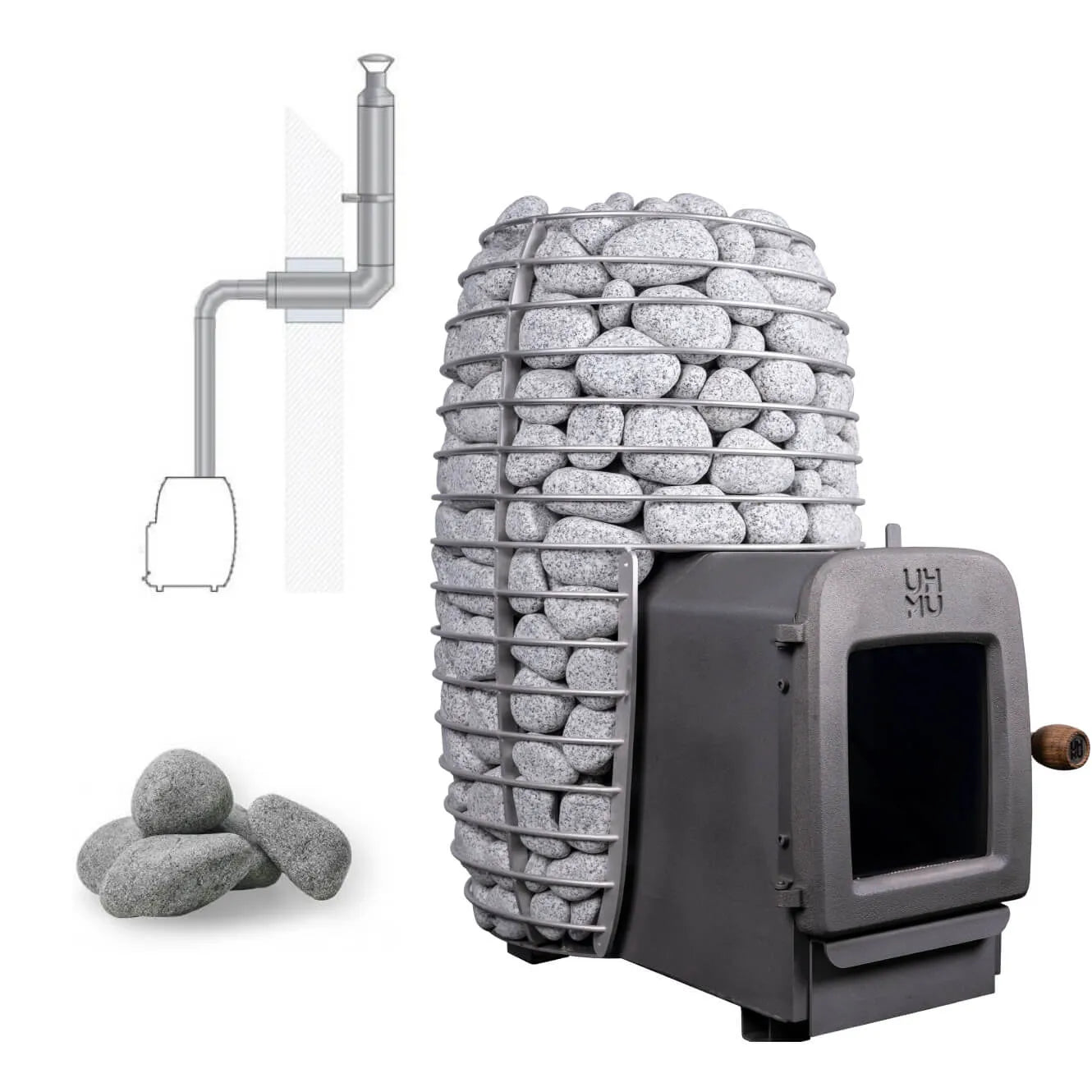 Home HUUM HIVE Heat LS 12kW Wood-Burning Sauna Heater Package