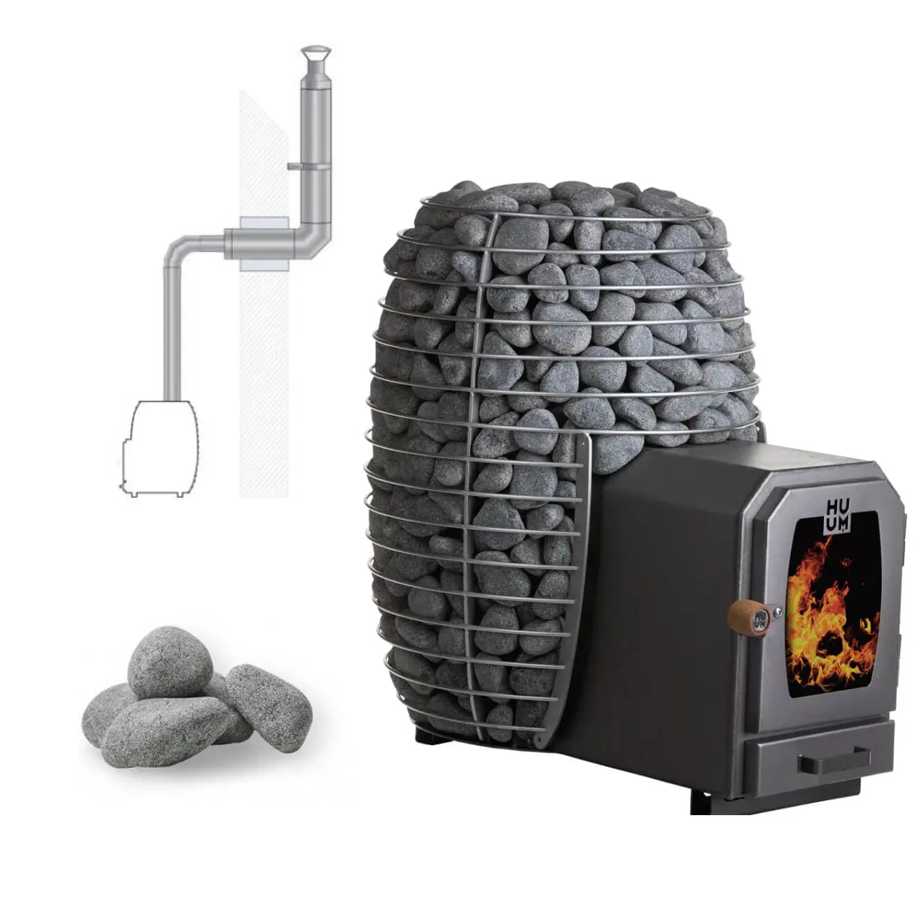 HUUM HIVE Wood LS 17kW Wood-Burning Sauna Heater Package — Topture